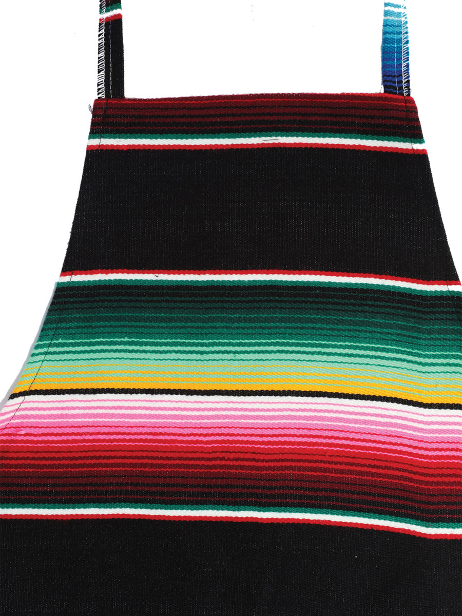 MANDIL MEXICO ARTESANAL Liso 100% ACRILAN NEGRO